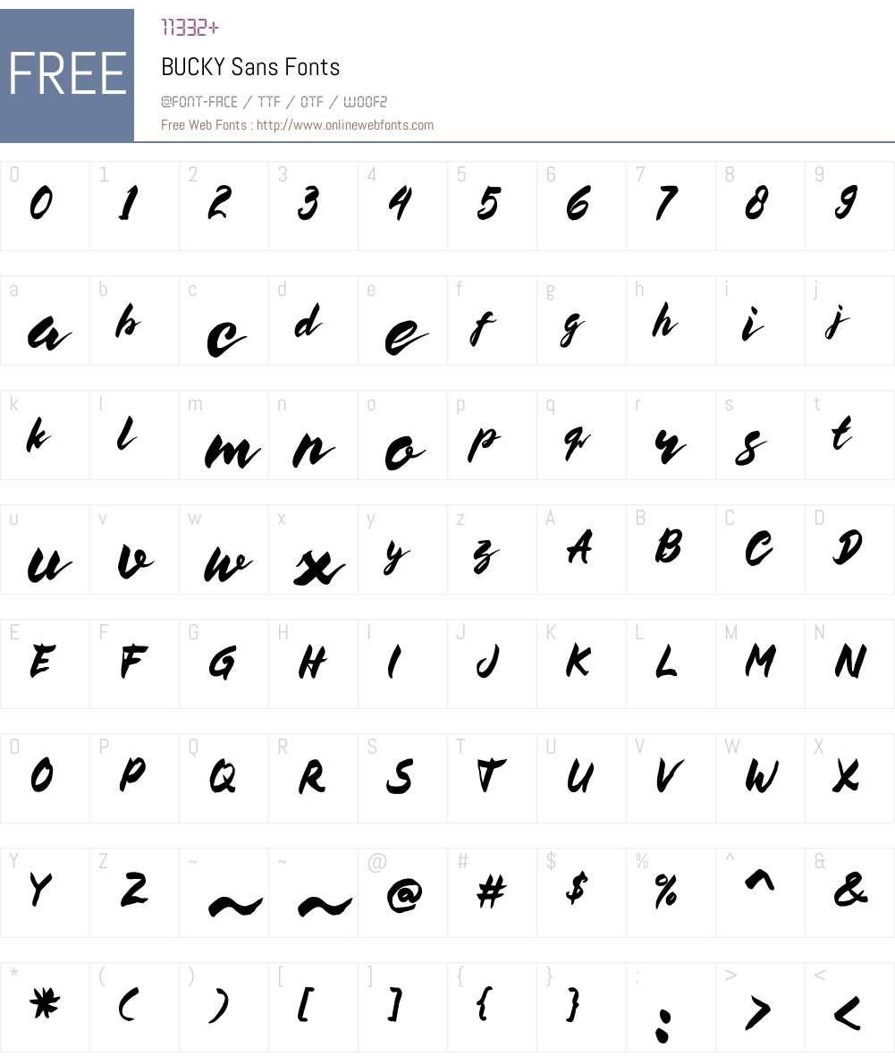 BUCKY Sans 1.00;February 18, 2021;FontCreator 12.0.0.2525 64-bit Fonts ...