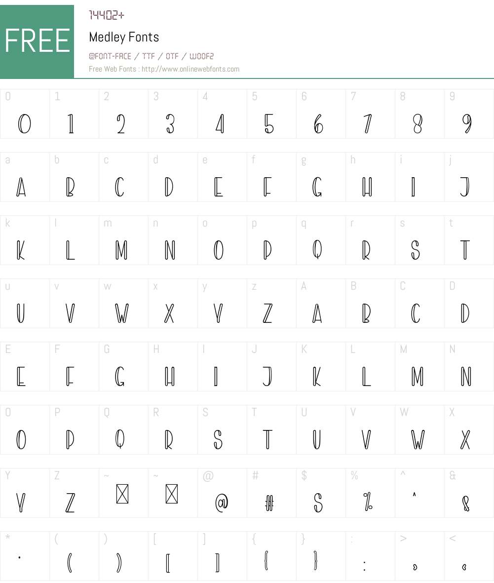 Medley 1.002;Fontself Maker 3.5.8 Fonts Free Download - OnlineWebFonts.COM