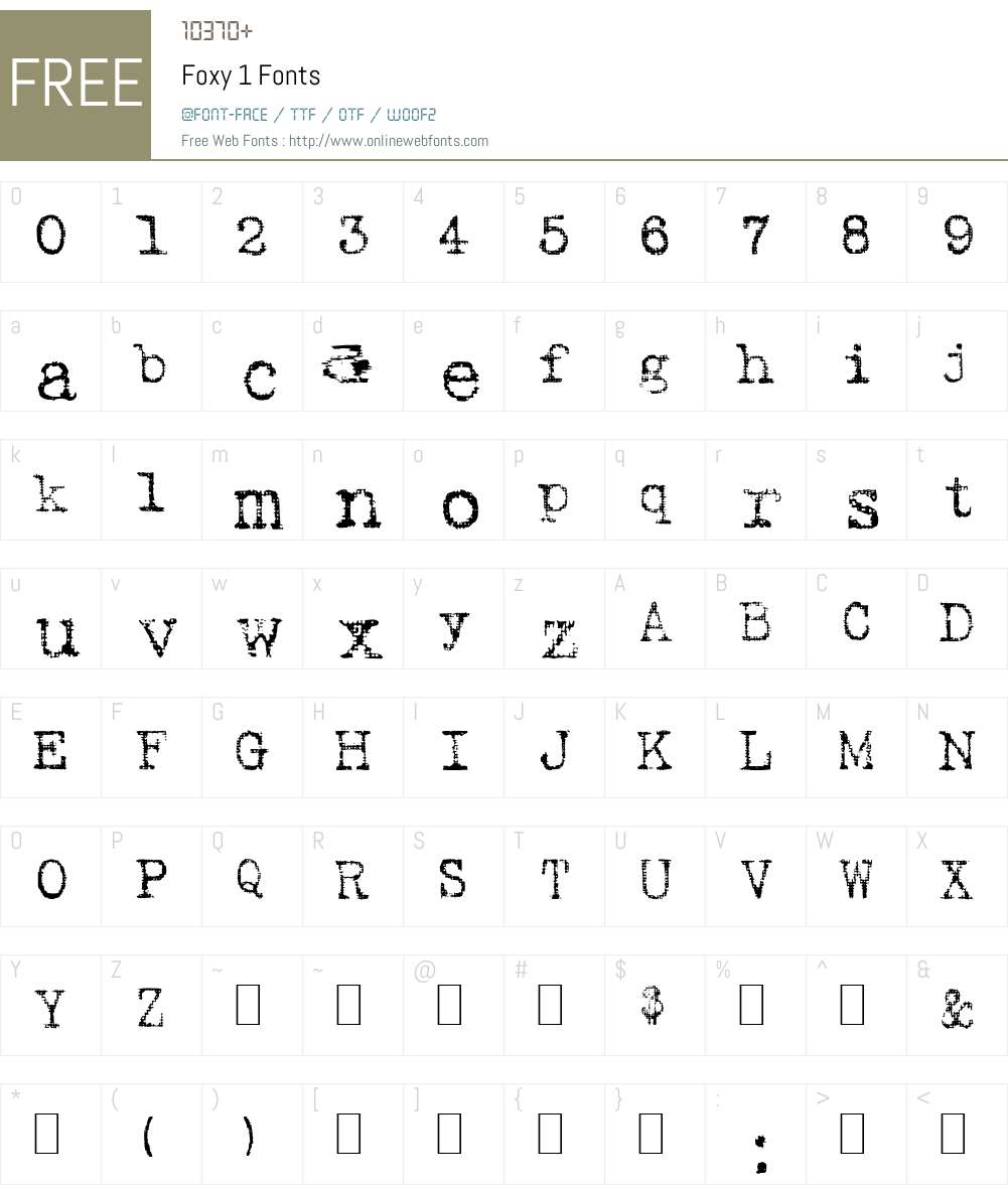 Foxy 1 Altsys Fontographer 3.5 4/9/92 Fonts Free Download ...