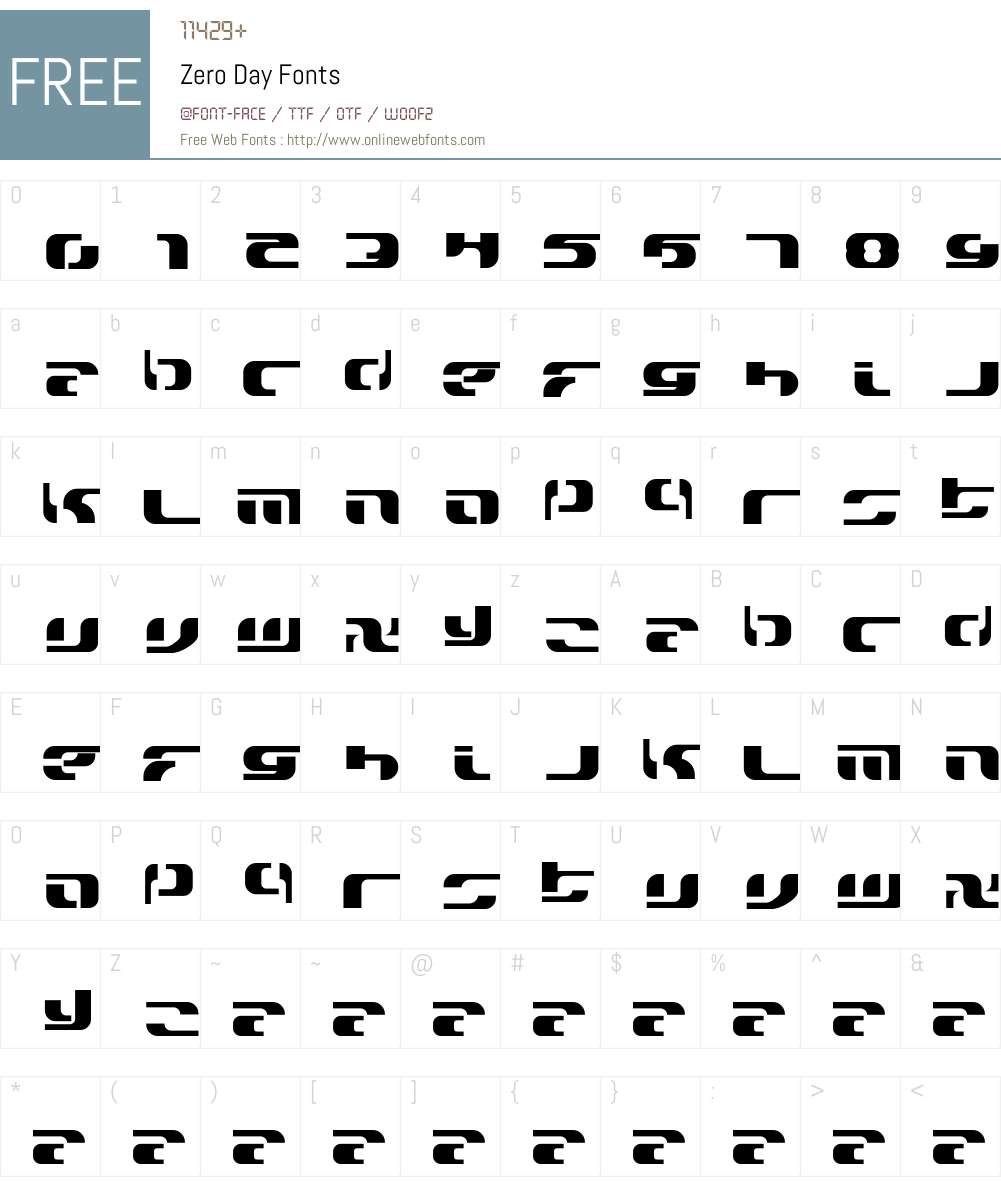 Zero Day 0.000 Fonts Free Download - OnlineWebFonts.COM