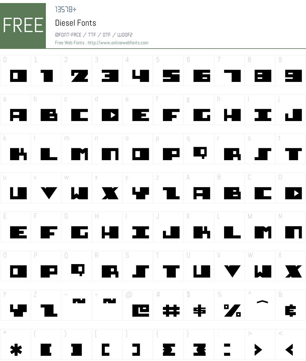Diesel 001.000 Fonts Free Download - OnlineWebFonts.COM