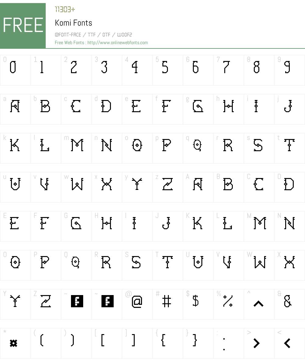 Komi 1.00 September 26, 2016, initial release Fonts Free Download ...