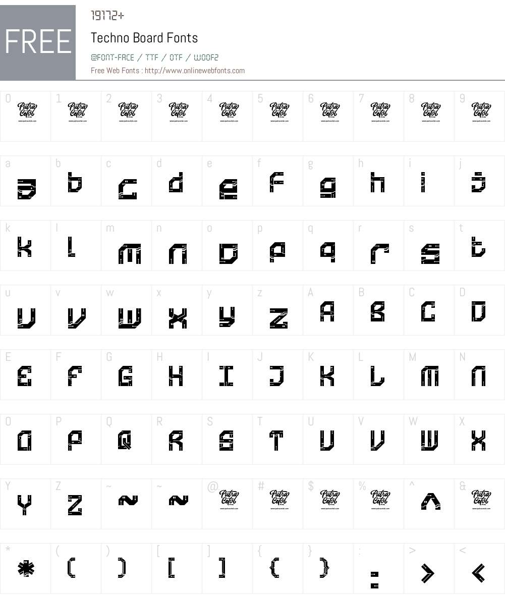 Techno Board 1.004;Fontself Maker 3.5.0 Fonts Free Download - OnlineWebFonts.COM