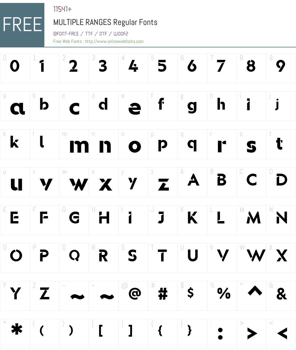 MULTIPLE RANGES Regular 1.001 Fonts Free Download - OnlineWebFonts.COM
