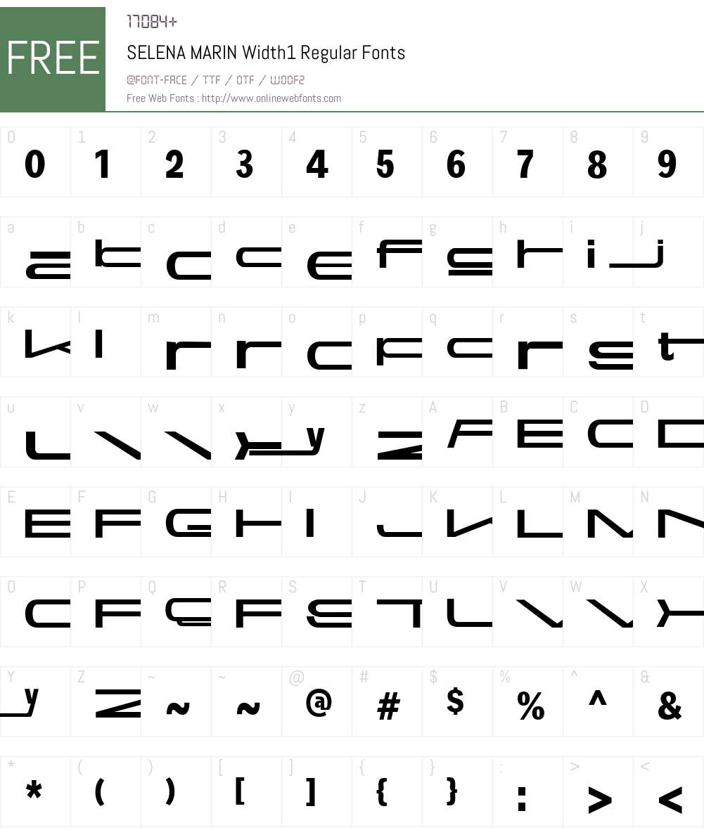 SELENA MARIN Width1 Regular 1.000 Fonts Free Download - OnlineWebFonts.COM