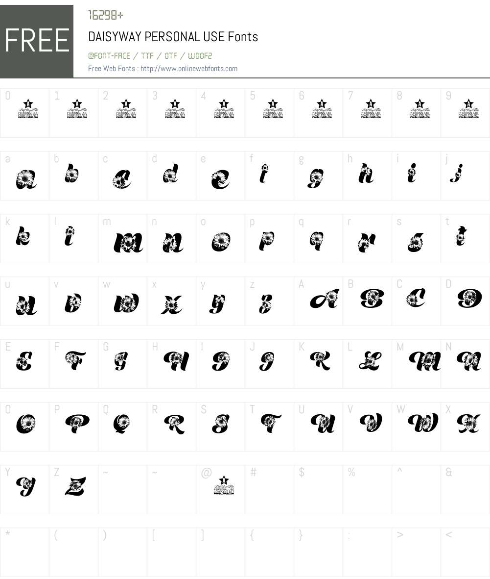 DAISYWAY PERSONAL USE 1.000 Fonts Free Download - OnlineWebFonts.COM