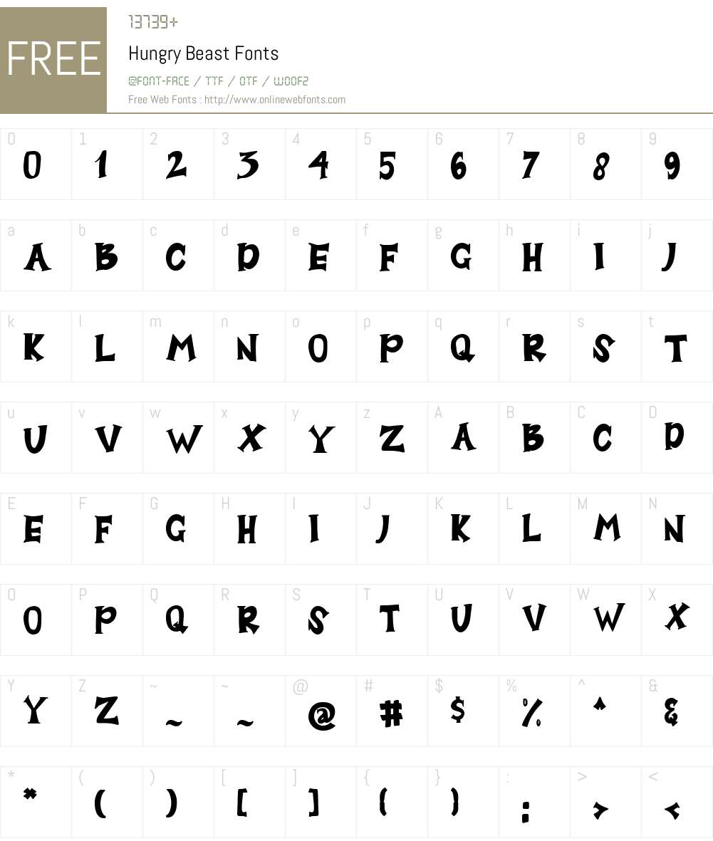 Hungry Beast 1.00;August 30, 2021;FontCreator 12.0.0.2565 64-bit Fonts Free Download ...