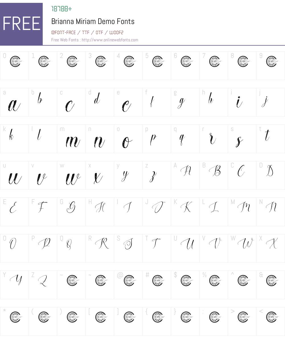 Brianna Miriam Demo 1.004;Fontself Maker 3.5.7 Fonts Free Download ...