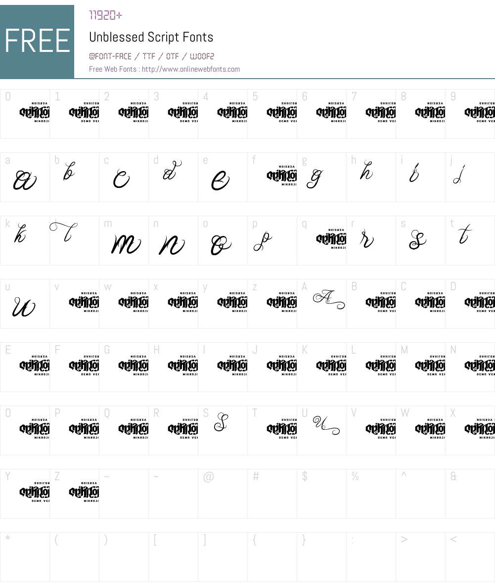 Unblessed Script Fonts Free Download - OnlineWebFonts.COM