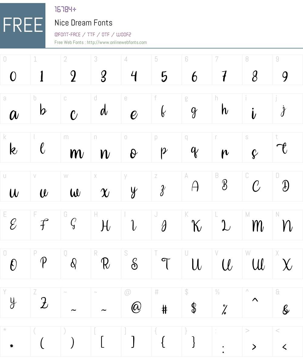Nice Dream 1.00;March 8, 2021;FontCreator 11.5.0.2422 64-bit Fonts Free ...