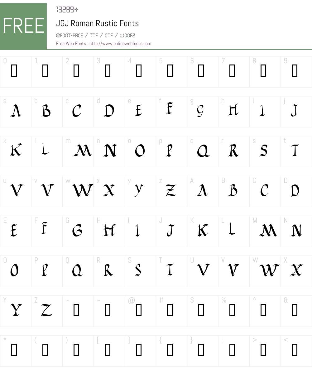 JGJ Roman Rustic Macromedia Fontographer 4.1 9/9/99 Fonts Free Download ...