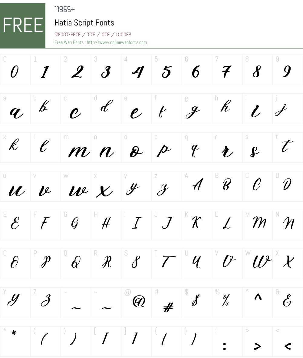 Hatia Script 1.000 Fonts Free Download - OnlineWebFonts.COM