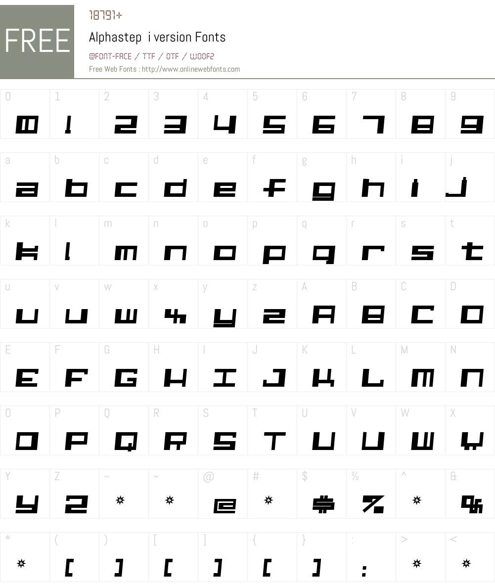Alphastep i version Macromedia Fontographer 4.1.2 2/8/99 Fonts Free ...