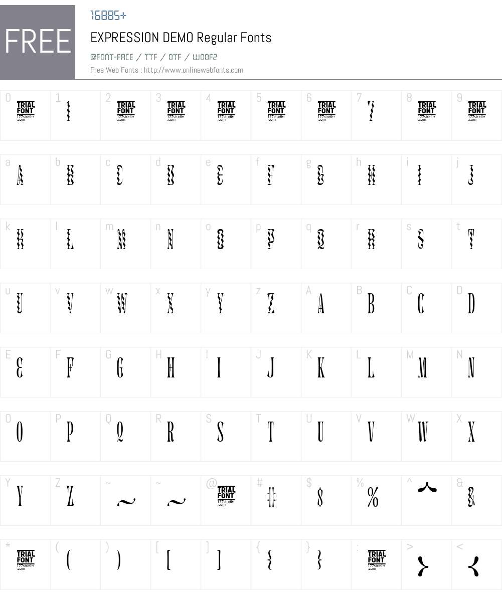 EXPRESSION DEMO 1.001 Fonts Free Download - OnlineWebFonts.COM