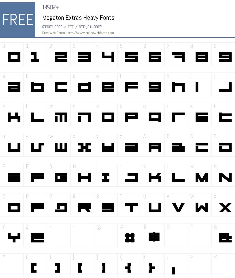 Megaton Extras Heavy Macromedia Fontographer 4.1 2000-10-05 Fonts Free ...