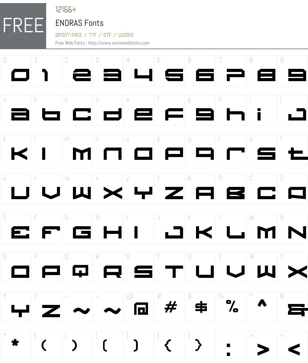 ENDRAS 1.00;May 26, 2021;FontCreator 13.0.0.2683 32-bit Fonts Free ...