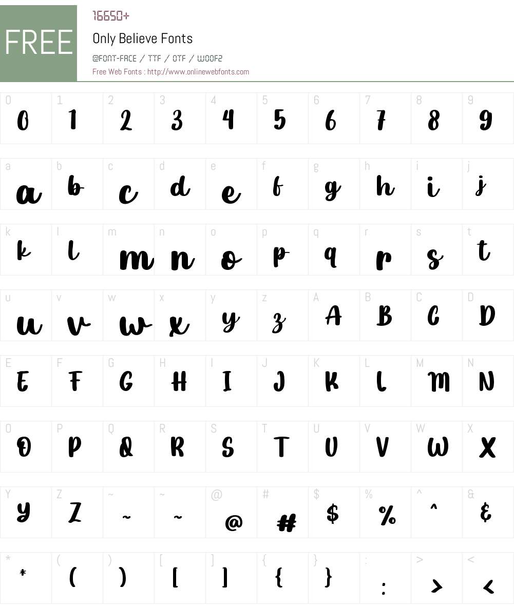 Only Believe 1.000;June 23, 2023;FontCreator 14.0.0.2843 64-bit Fonts Free Download ...