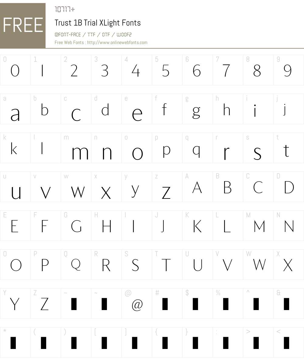Trust 1B Trial XLight 1.001;hotconv 1.1.0;makeotfexe 2.6.0 Fonts Free ...