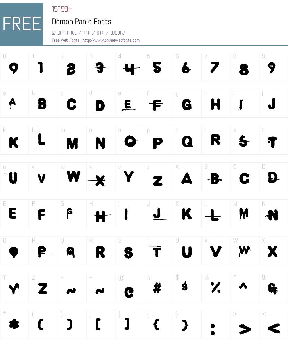 Demon Panic 1.00;March 13, 2024;FontCreator 11.5.0.2430 64-bit Fonts Free Download ...