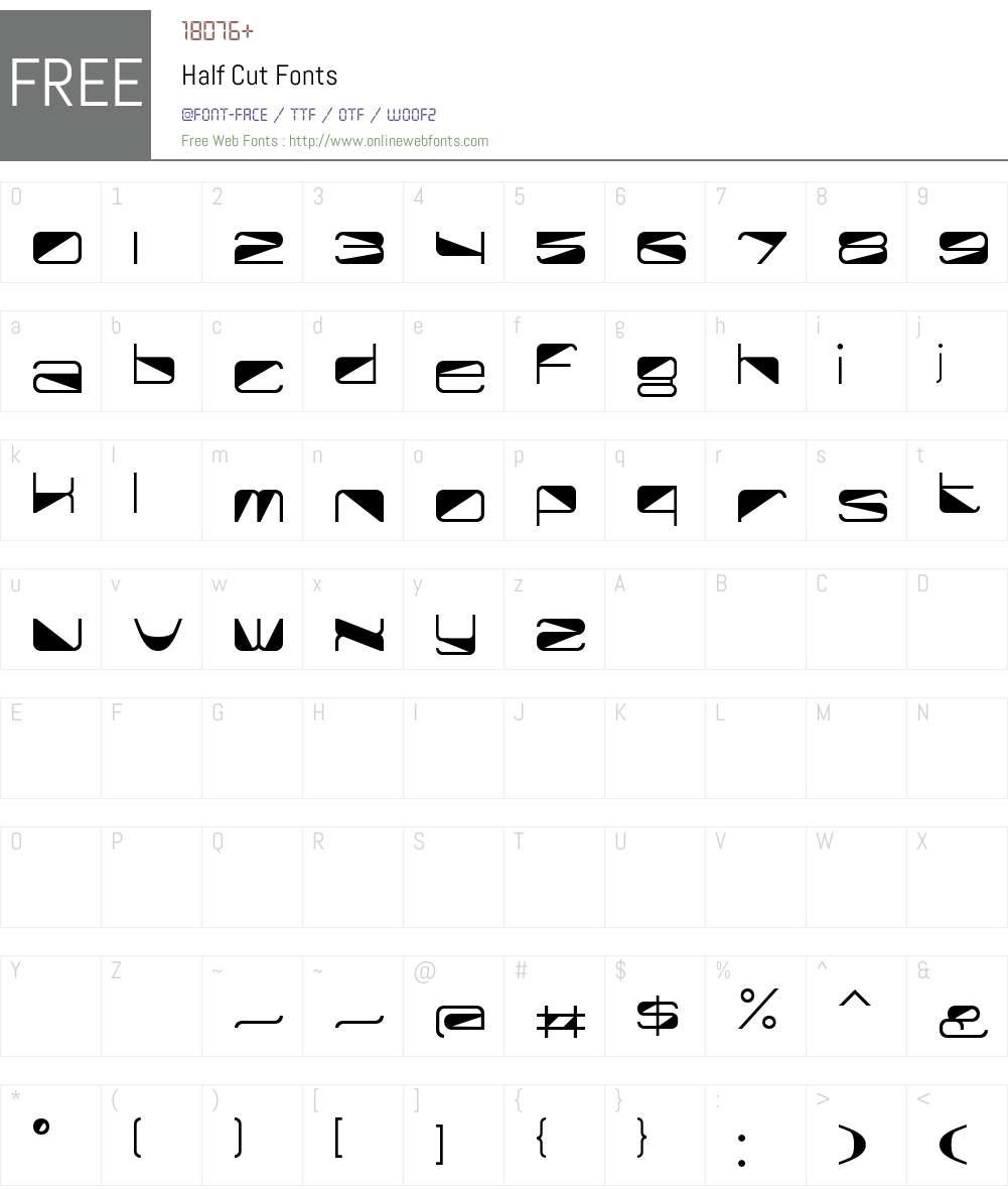 Half Cut 001.000 Fonts Free Download - OnlineWebFonts.COM