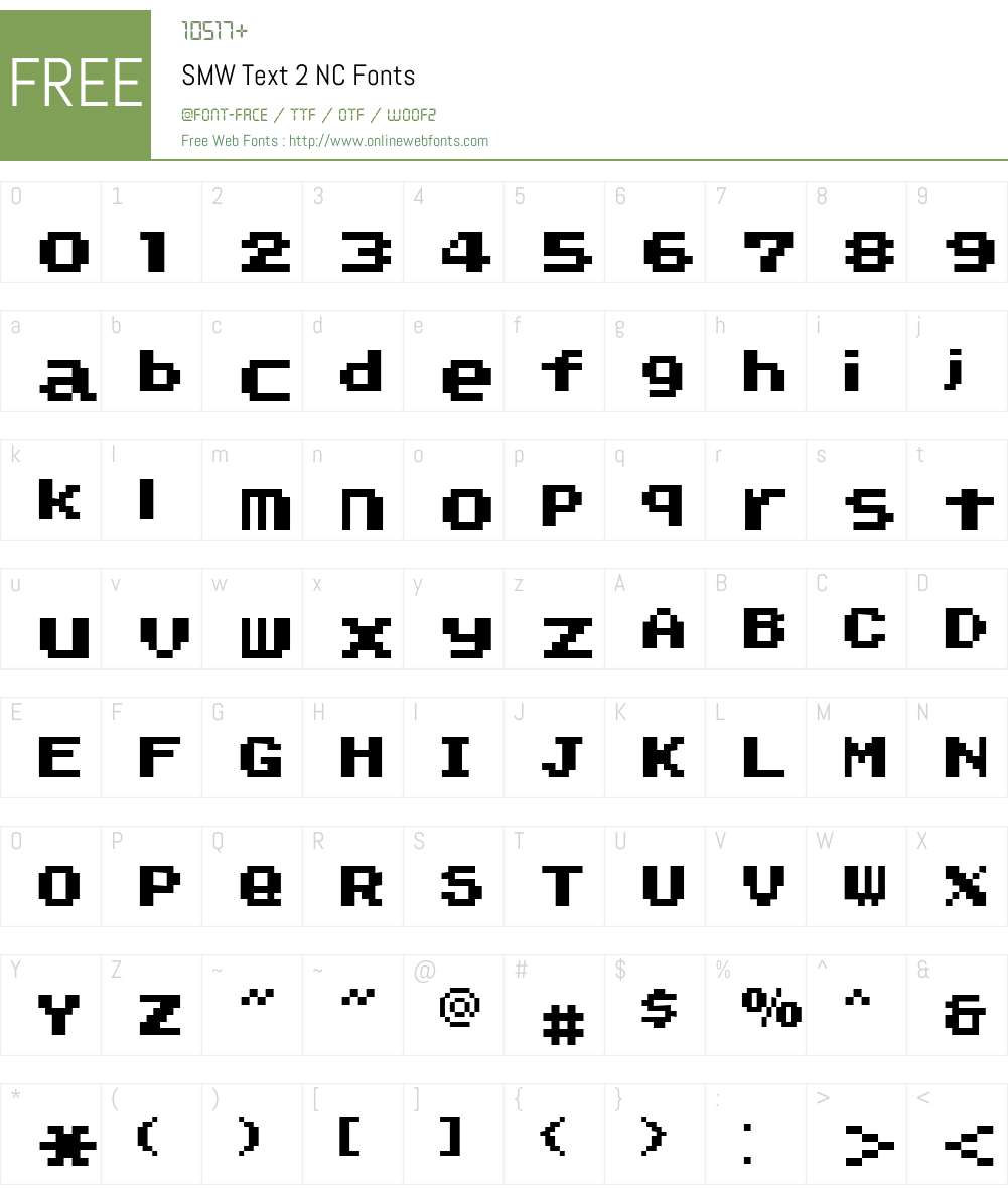 SMW Text 2 NC 1.000 2010 initial release Fonts Free Download ...