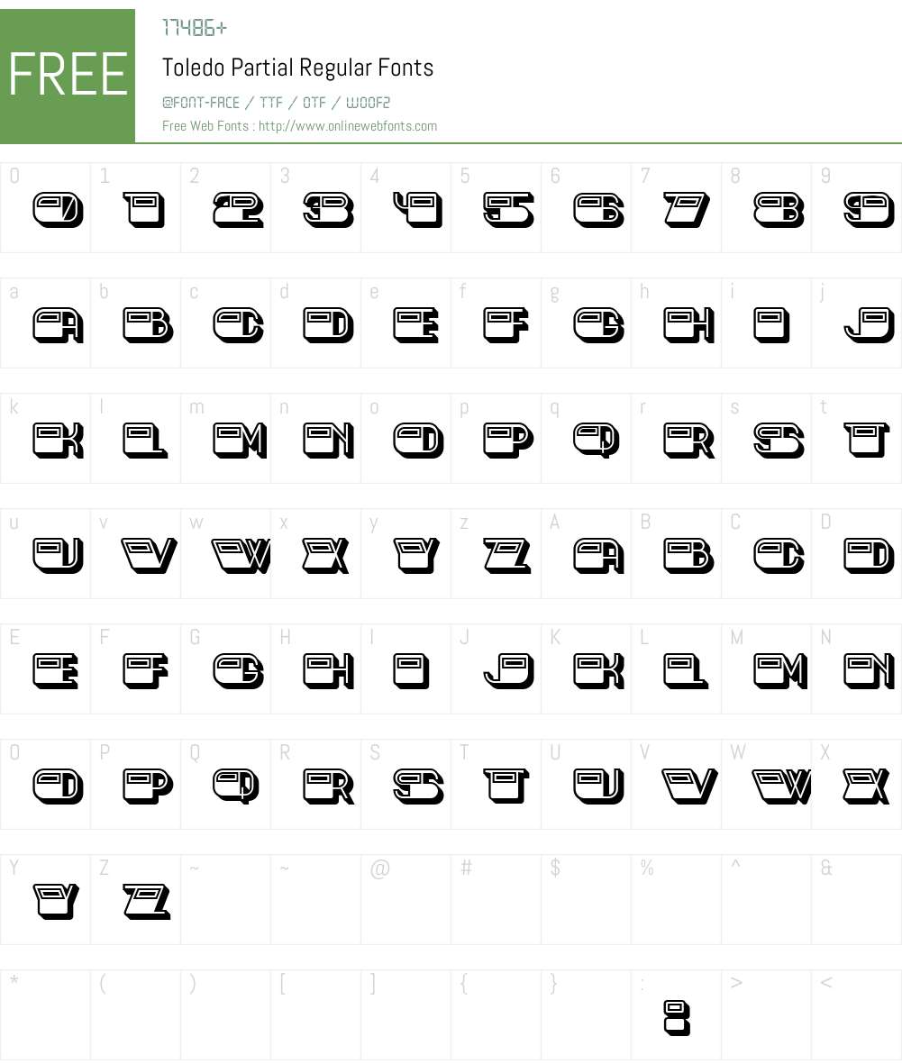 Toledo Partial Regular 1.000 Fonts Free Download - OnlineWebFonts.COM