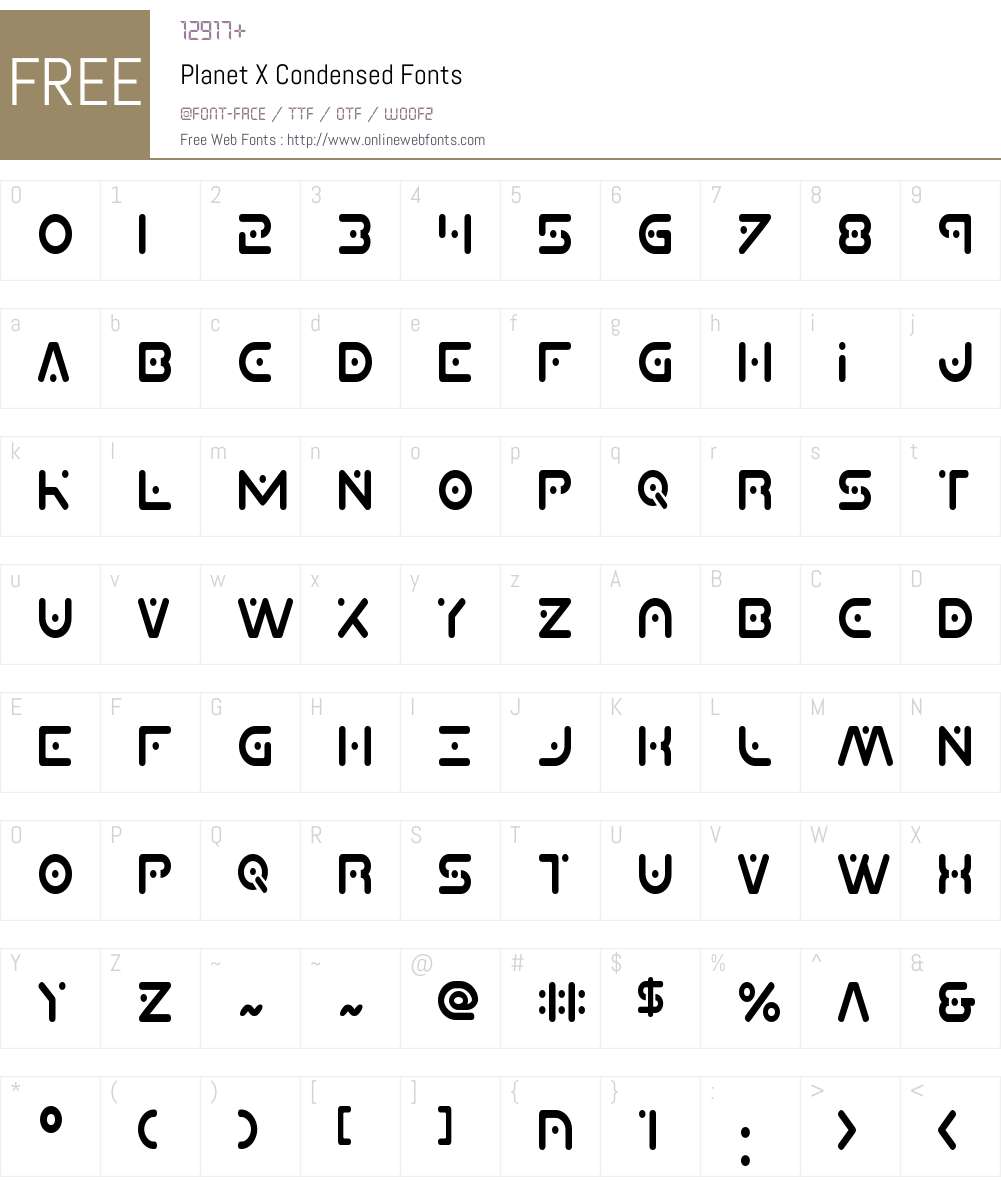 Planet X Condensed 3.0; 2015 Fonts Free Download - OnlineWebFonts.COM