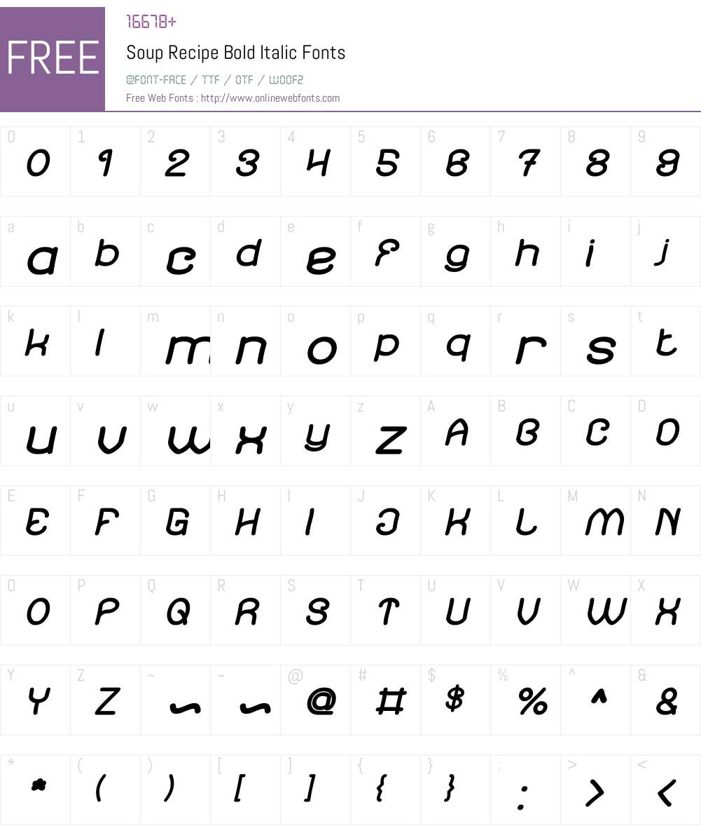 Soup Recipe Bold Italic 1.00;May 12, 2020;FontCreator 11.5.0.2430 64 ...