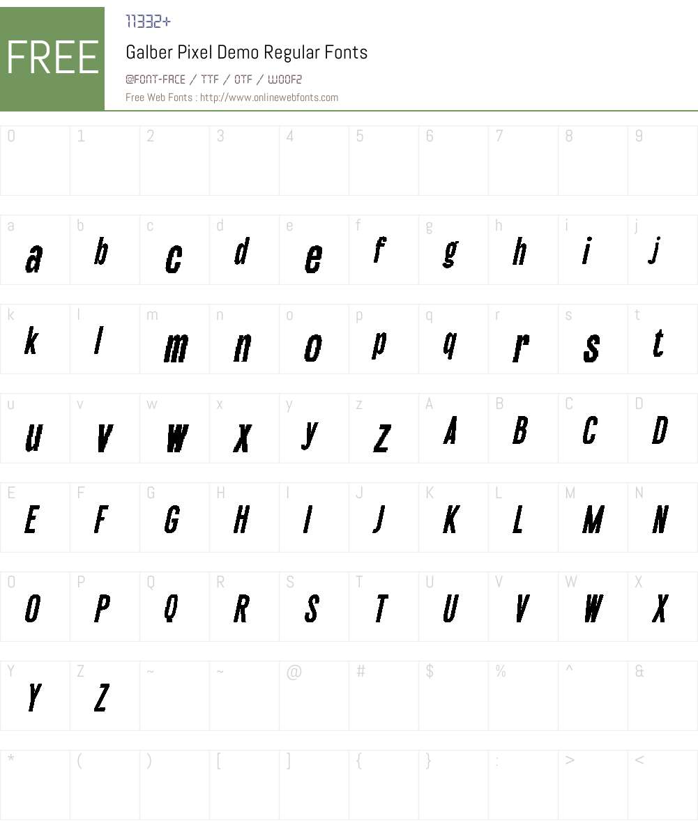 Galber Pixel Demo 1.000 Fonts Free Download - OnlineWebFonts.COM