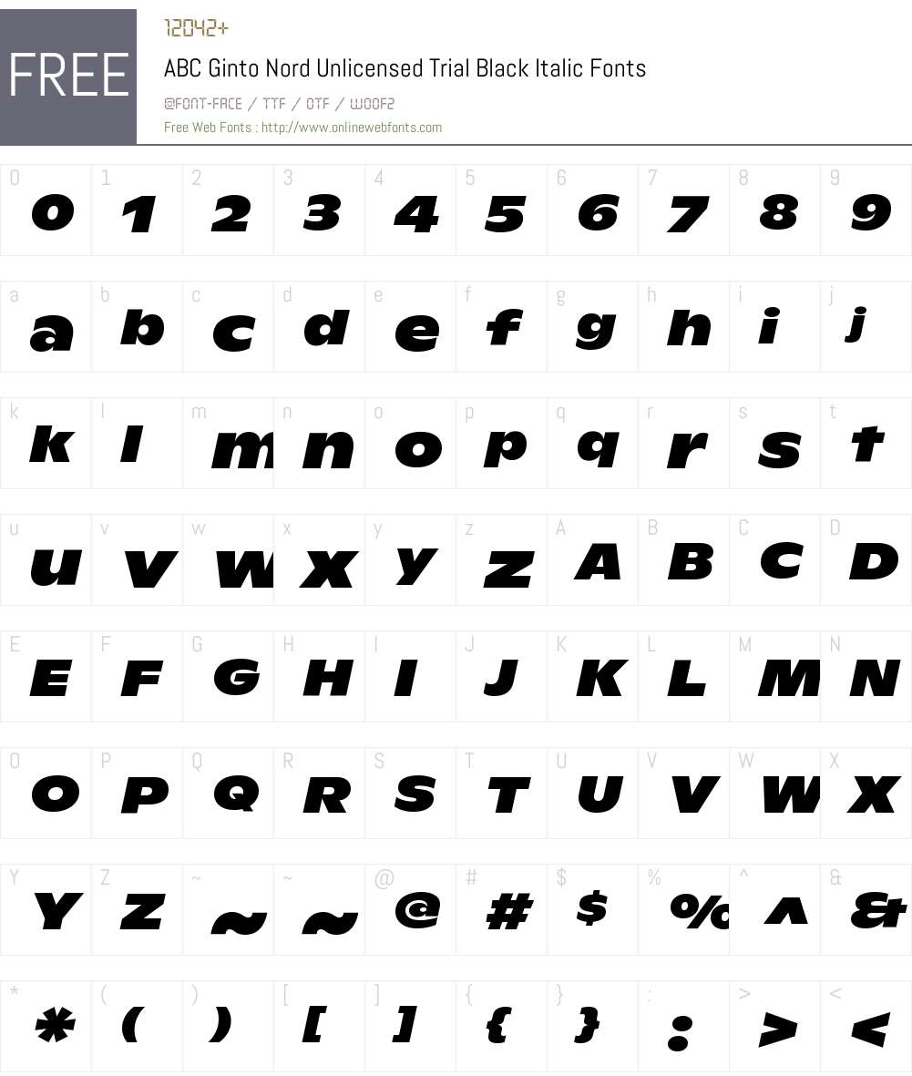ABC Ginto Nord Unlicensed Trial Black 1.300;Unlicensed Trial Fonts Free ...