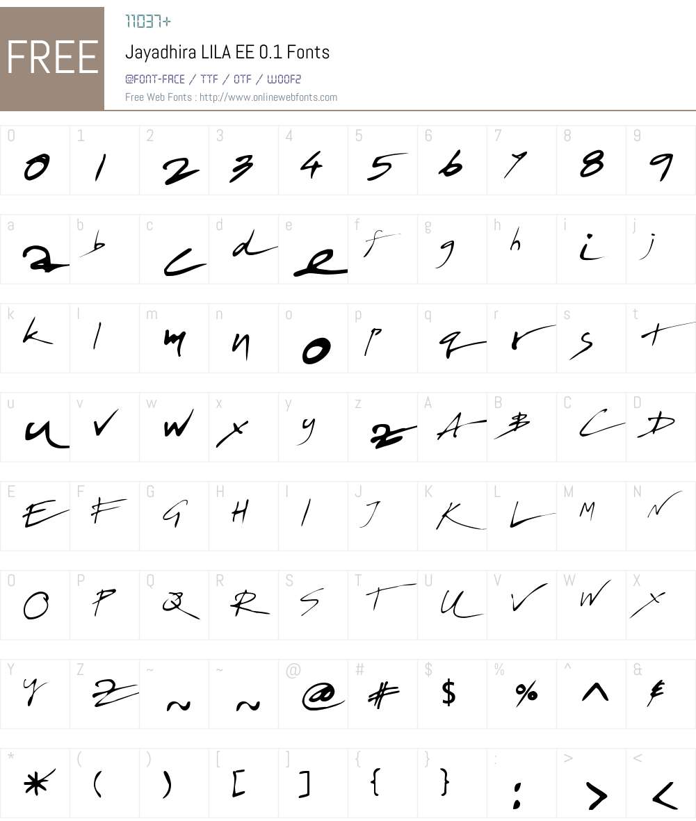 Jayadhira LILA EE 0.1 0.001 Fonts Free Download - OnlineWebFonts.COM