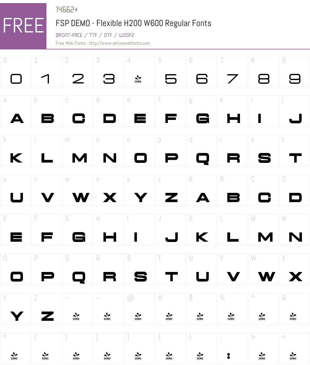 FSP DEMO - Flexible H200 W600 1.000;FEAKit 1.0 Fonts Free Download ...