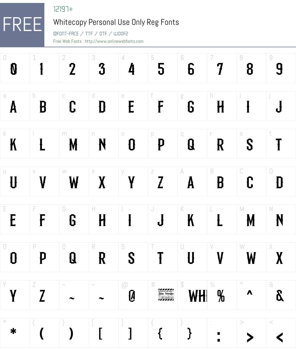 Whitecopy Personal Use Only 1.000 Fonts Free Download - OnlineWebFonts.COM