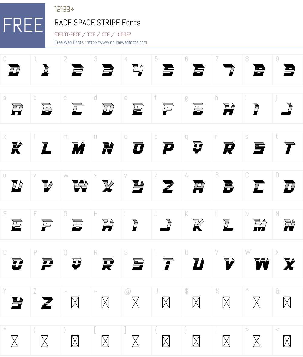 RACE SPACE STRIPE 1.003;Fontself Maker 3.5.3 Fonts Free Download ...