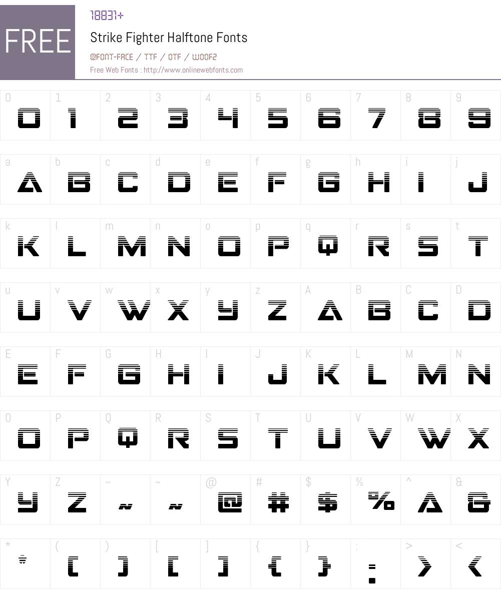 Strike Fighter Halftone 1.1; 2019 Fonts Free Download - OnlineWebFonts.COM