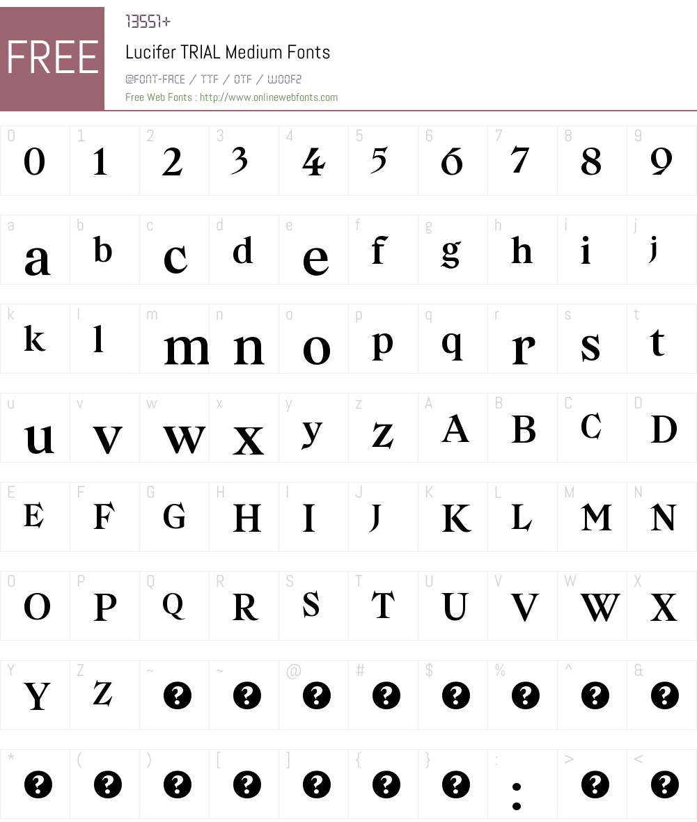 Lucifer Medium TRIAL 1.005 TRIAL Fonts Free Download - OnlineWebFonts.COM