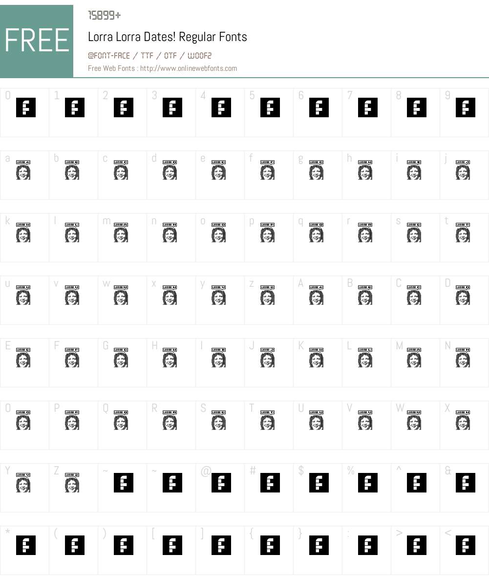 Lorra Lorra Dates! Regular 1.0 Fonts Free Download - OnlineWebFonts.COM