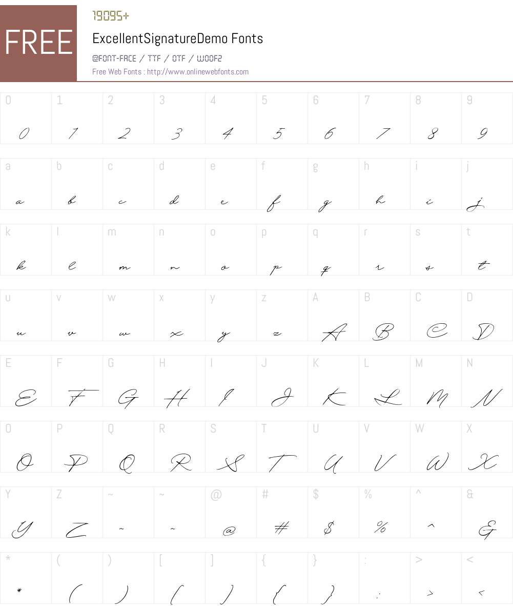 Excellent Signature Demo 1.000 Fonts Free Download - OnlineWebFonts.COM