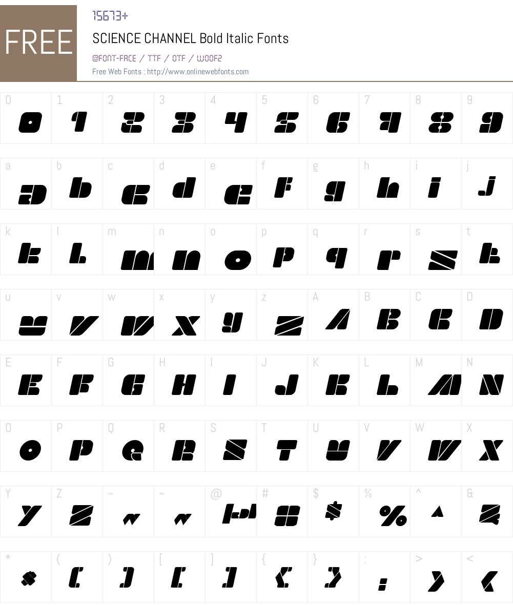 SCIENCE CHANNEL Bold Italic 1.00;July 11, 2019;FontCreator 11.5.0.2430 ...