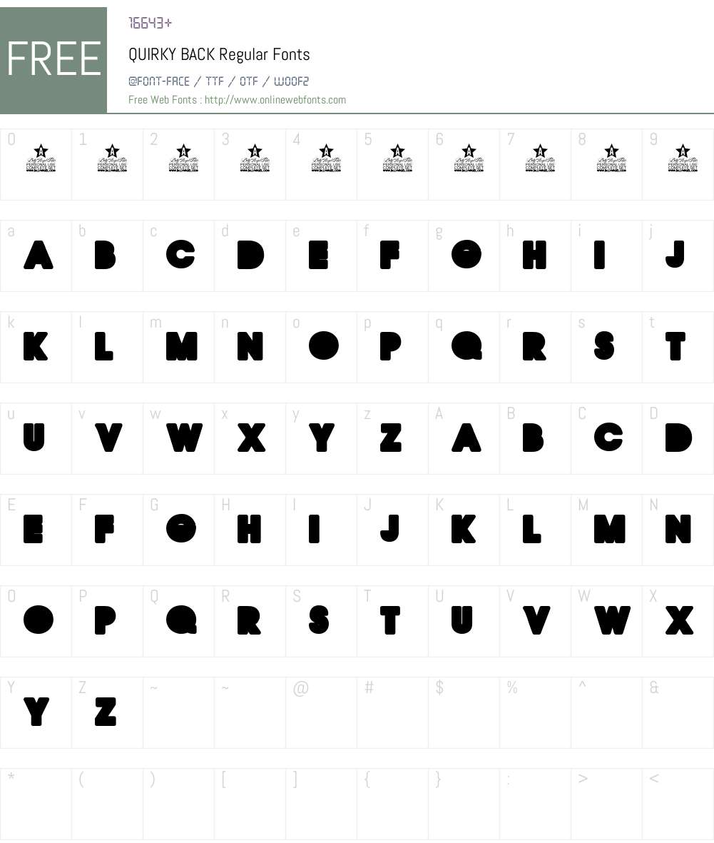 QUIRKY BACK 1.000 Fonts Free Download - OnlineWebFonts.COM