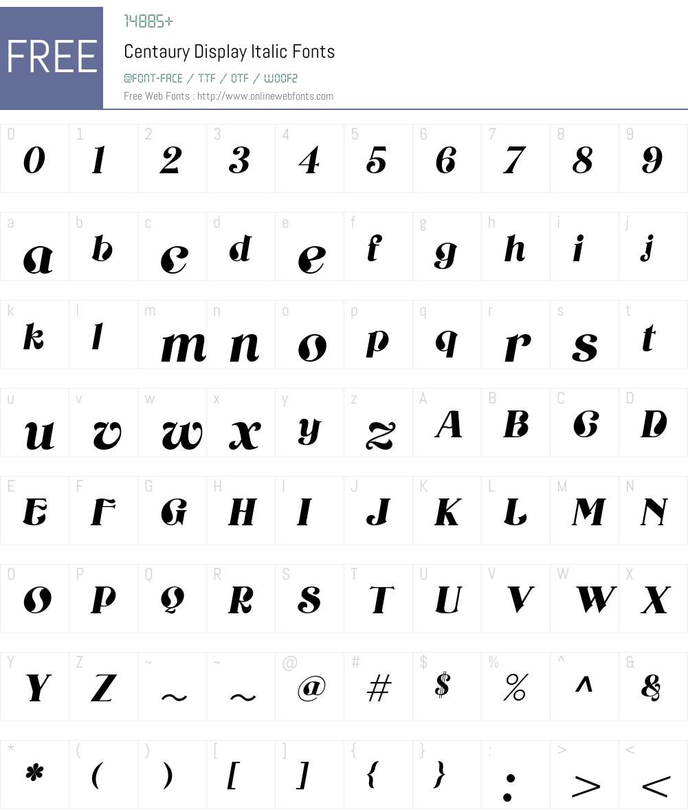 Centaury Display 1.000;hotconv 1.0.109;makeotfexe 2.5.65596 Fonts Free ...