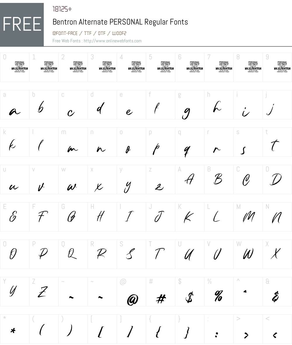 Bentron Alternate PERSONAL 1.000;Glyphs 3.2 (3187) Fonts Free Download ...