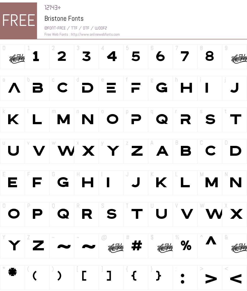 Bristone 1.00;July 13, 2020;FontCreator 13.0.0.2643 64-bit Fonts Free ...