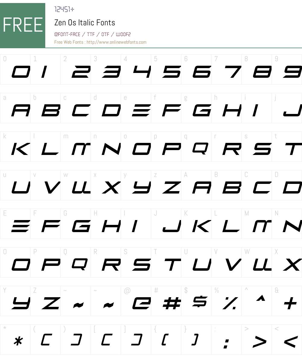 Zen Os Italic 1.00 November 16, 2018, initial release Fonts Free ...