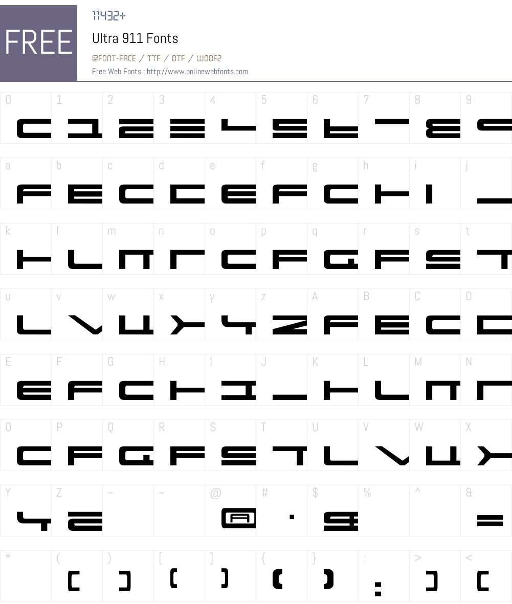Ultra 911 V1 1 Fonts Free Download - OnlineWebFonts.COM