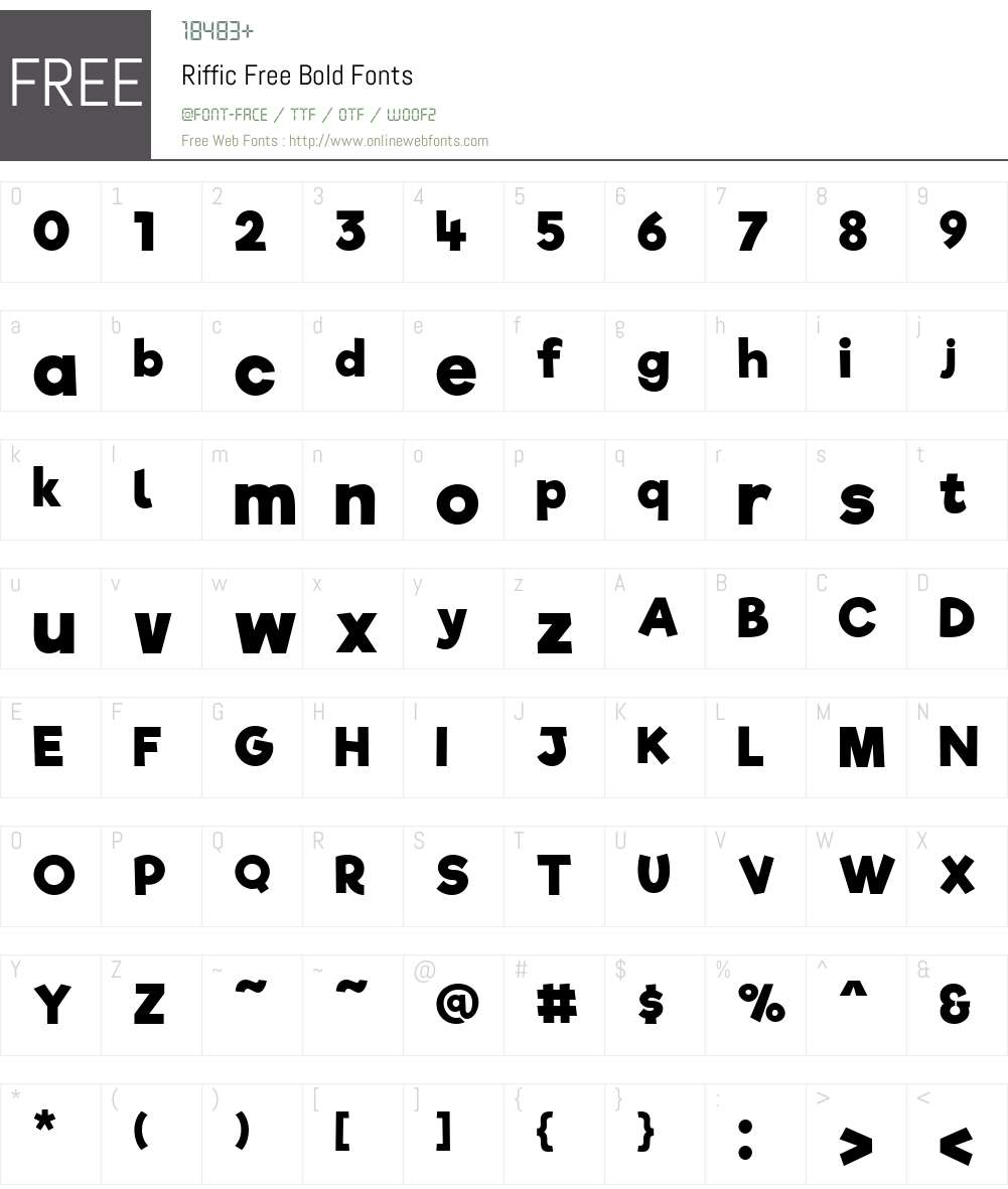 Riffic Free Bold 1.066 Fonts Free Download - OnlineWebFonts.COM