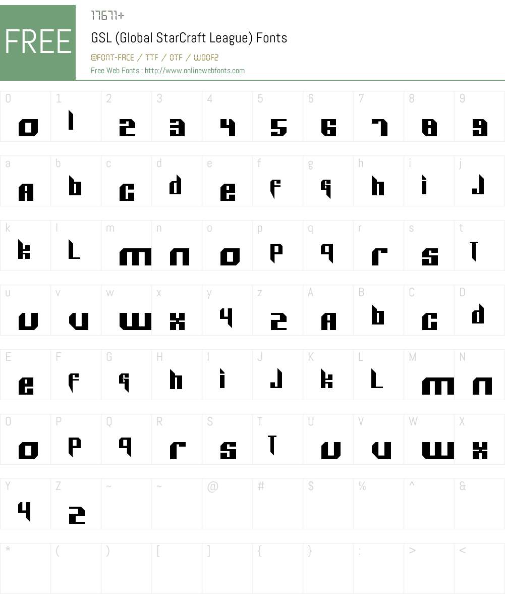 GSL (Global StarCraft League) 1.00;October 3, 2018;FontCreator 11.5.0 ...