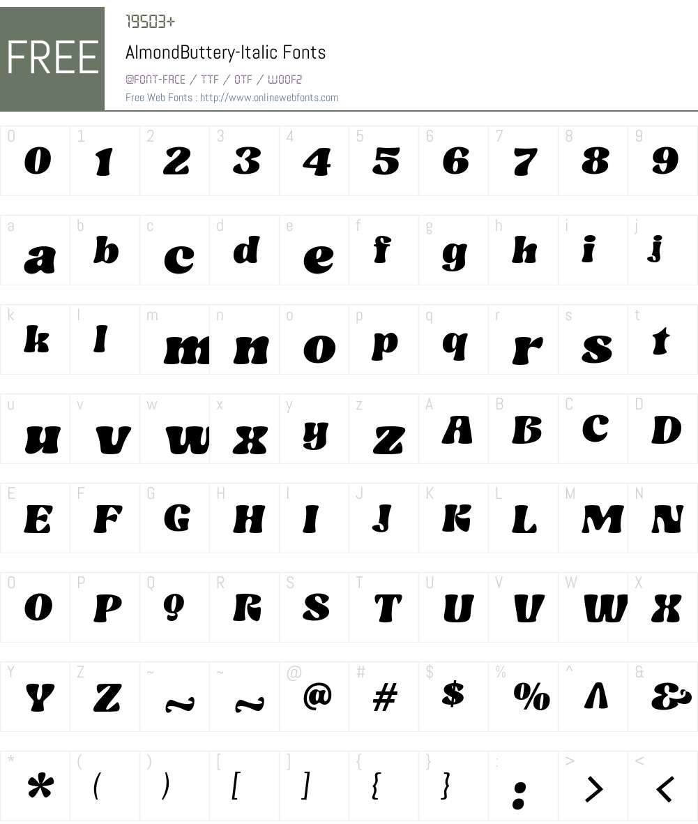 Almond Buttery 1.000 Fonts Free Download - OnlineWebFonts.COM