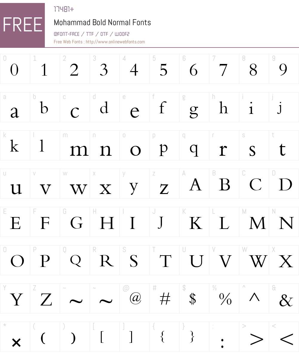 Mohammad Bold Normal Glyph Systems 5-April-96 Fonts Free Download ...