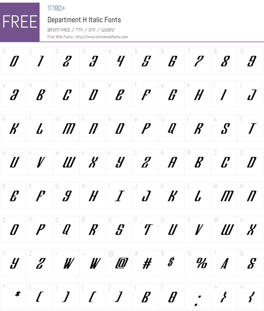 Department H Italic 2.0; 2017 Fonts Free Download - OnlineWebFonts.COM